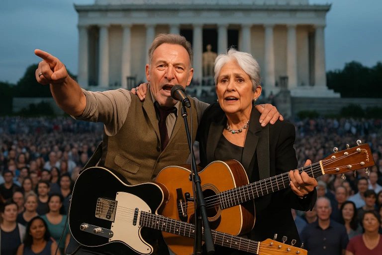 Joan Baez and Bruce Springsteen Ignite Hope at Lincoln Memorial